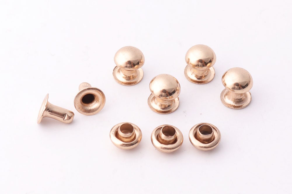 50pcs Rose gold rapid rivet 5mm rivets Double cap rivets Small | Etsy