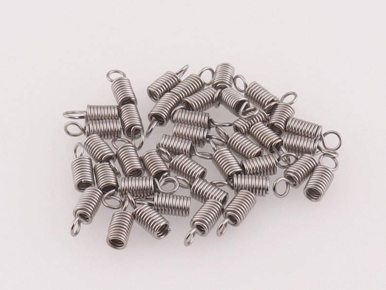Cord End Spring Coil Crimp Ends Tip Findings With Loop - Etsy