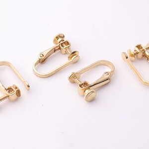 6pairs Gold Screw Clip on Earring Screw Back Clip Earring Clip Finding ...