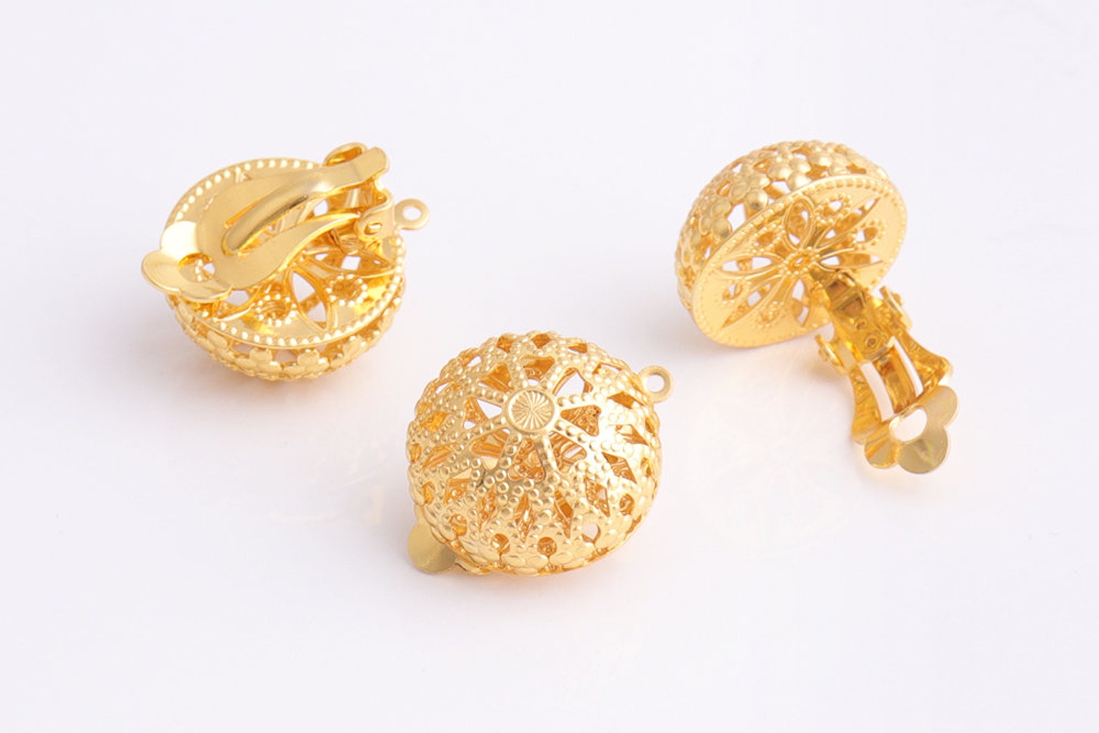 6pairs Hollow Clip on Earring Gold Earring Clips Earrings Clip - Etsy