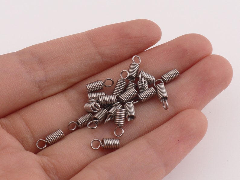 Cord End Spring Coil Crimp Ends Tip Findings With Loop - Etsy