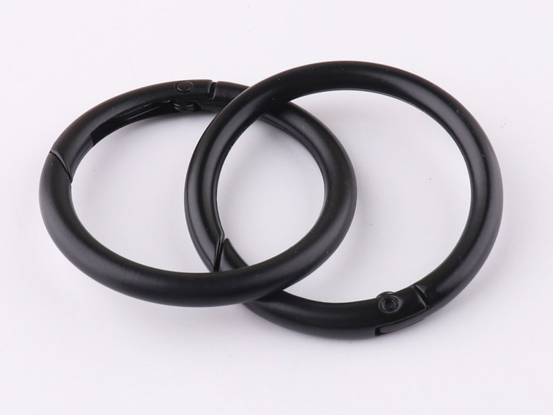 Spring Gate Ring,38mm (1 1/2'') Round Spring Snap Hooks Gate Ring Black ...