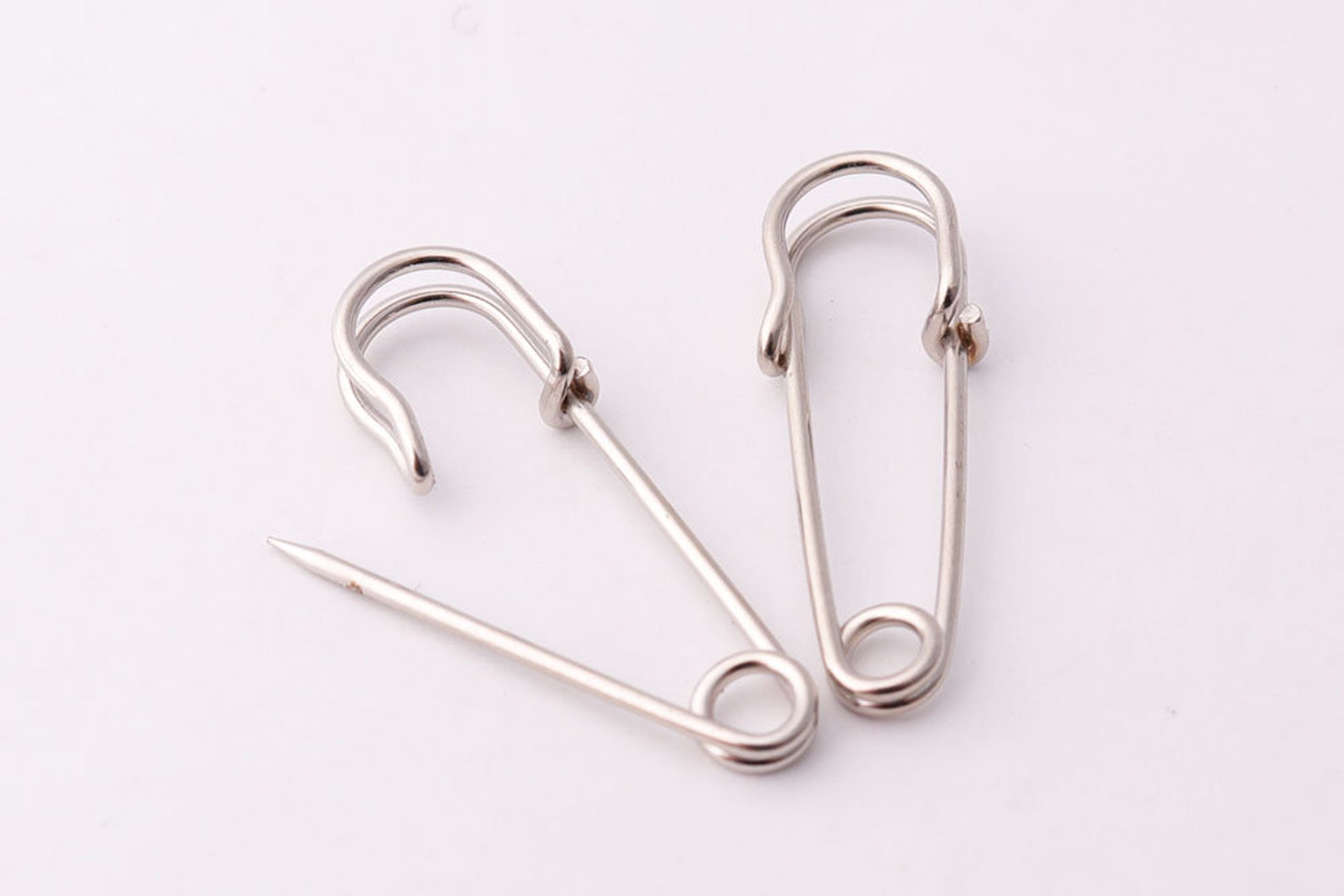 30pcs 27mm*7mm Silver Safety Pins Kilt Pins Broochs Safety Pin Brooch ...