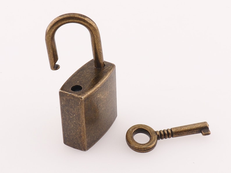 Lock With Key Rectangular Padlock With Key Bag Lock Hanger | Etsy