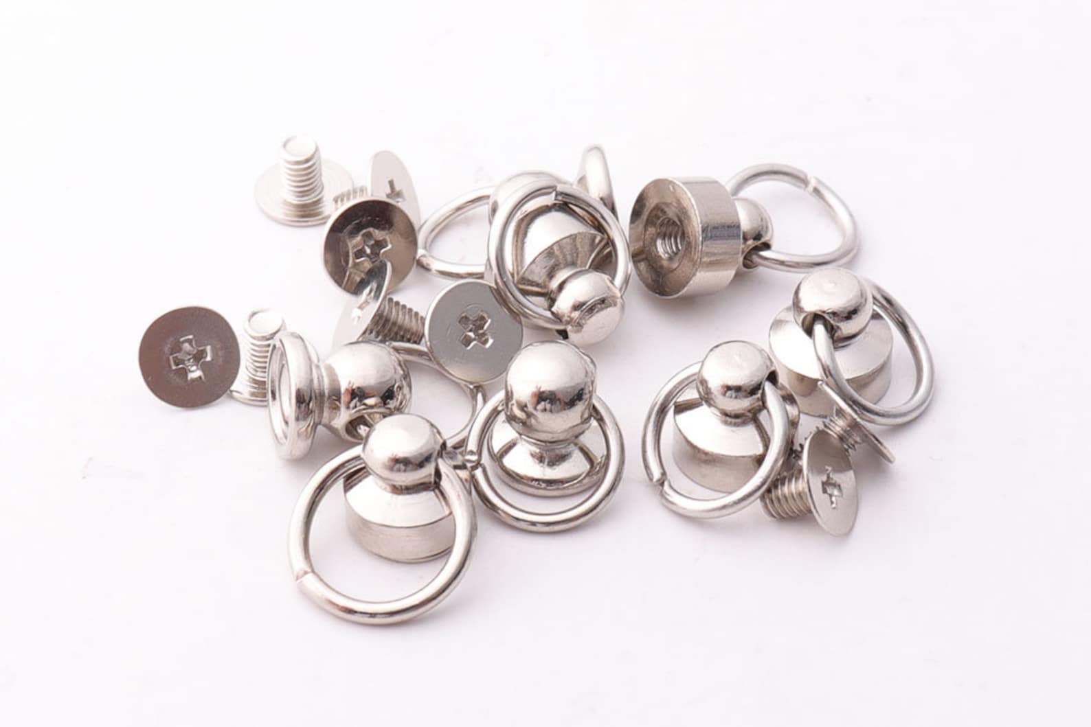 10set Pull Ring With Screw Purse Chain Loops Strap Loops Screw in ...