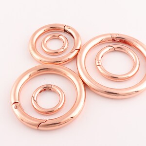 O Rings Spring Gate Ring Rose Gold Round Spring Ring Clasps Push Gate ...