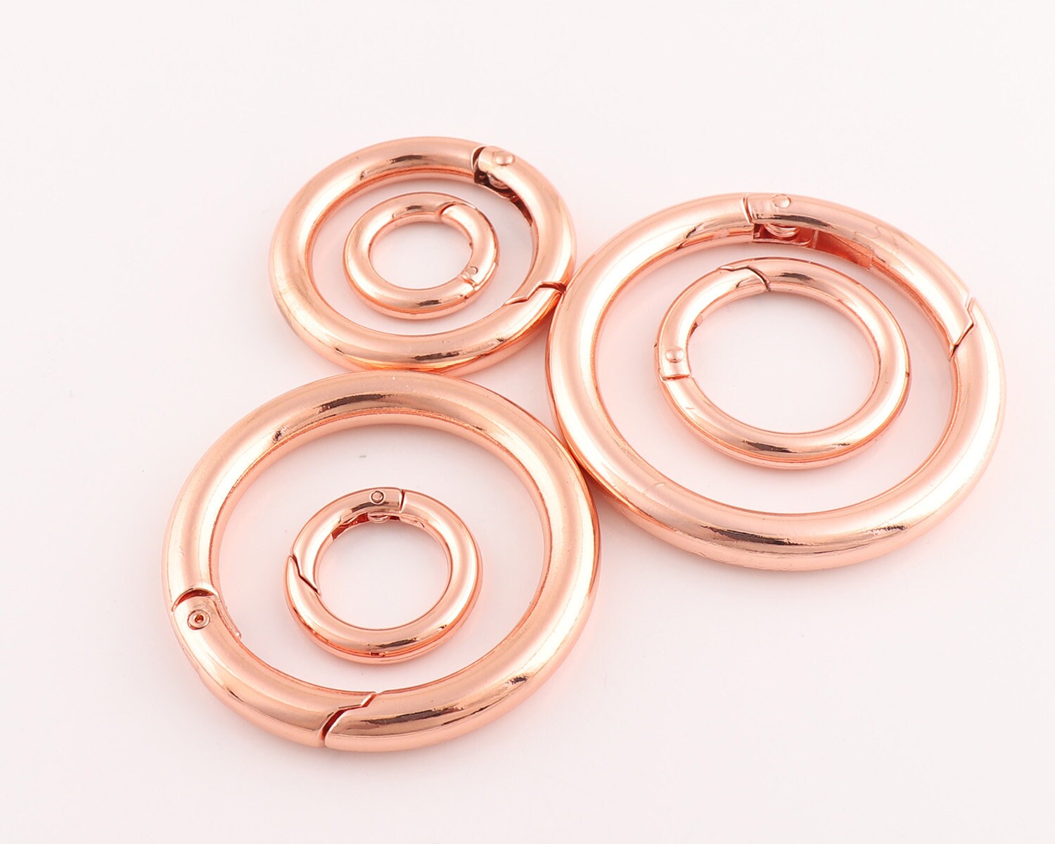 O Rings Spring Gate Ring Rose Gold Round Spring Ring Clasps - Etsy
