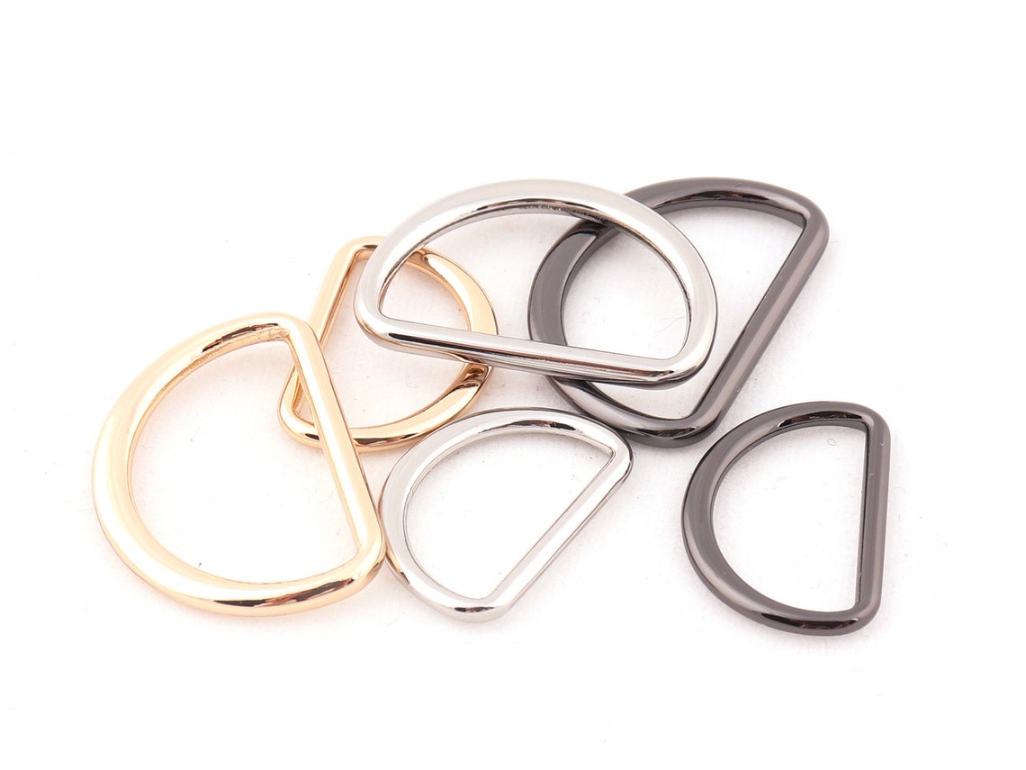 Mini D Rings Strap Ring Purse Rings FLAT Connector Rings D Shaped ...
