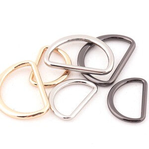 Mini D Rings Strap Ring Purse Rings FLAT Connector Rings D Shaped ...