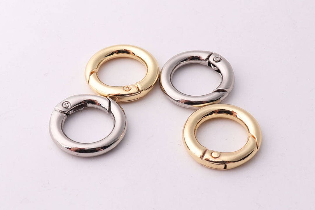 6pcs Spring Gate Ring 20mm Gold Silver O-rings Spring Ring O Rings Push ...