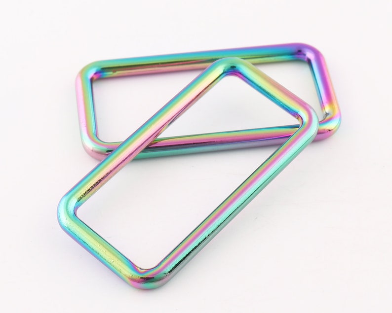 Rectangular Ring Rainbow Buckle Strap Rectangle Ring Metal - Etsy