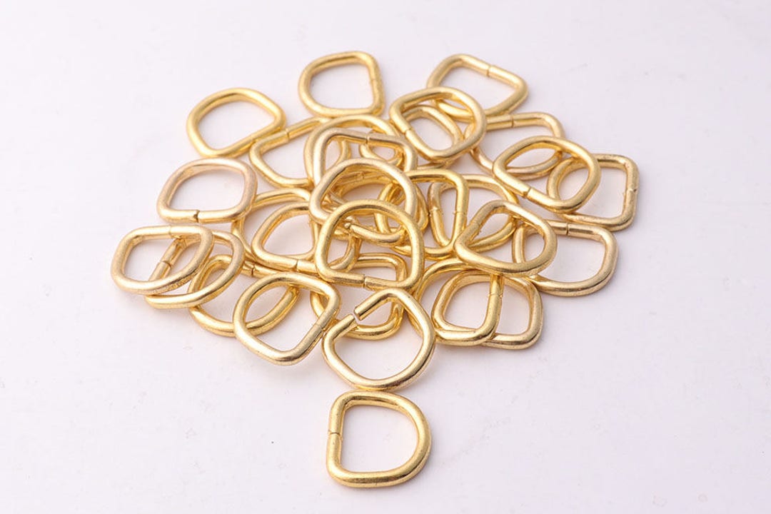 50pcs D Rings 3/8"(9mm) Small D-rings Gold D Ring Buckles Jewelry ...
