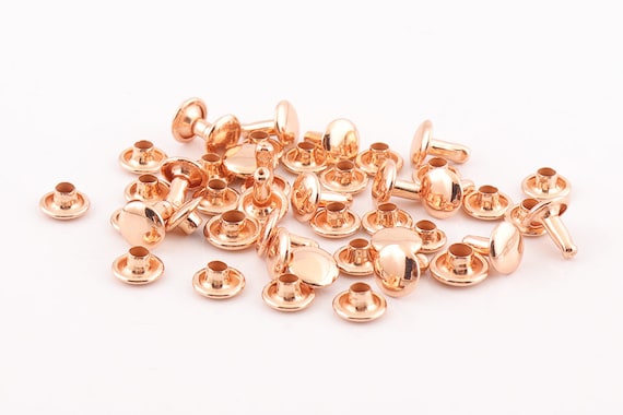 50pcs Rose gold double cap rivets 87mm Rapid rivet studs | Etsy