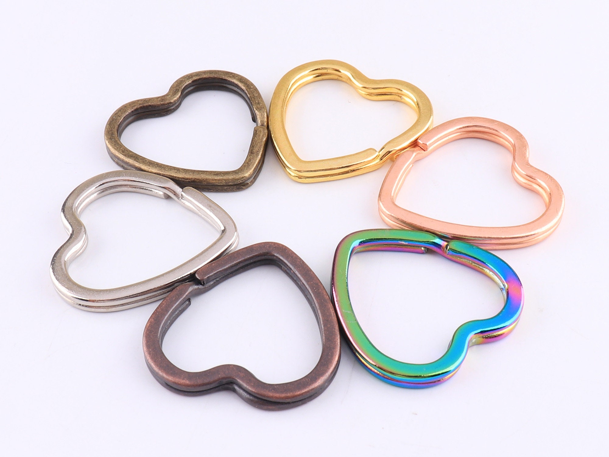 Charm Keyrings Heart Split Keyrings Keychain Keyrings Love - Etsy