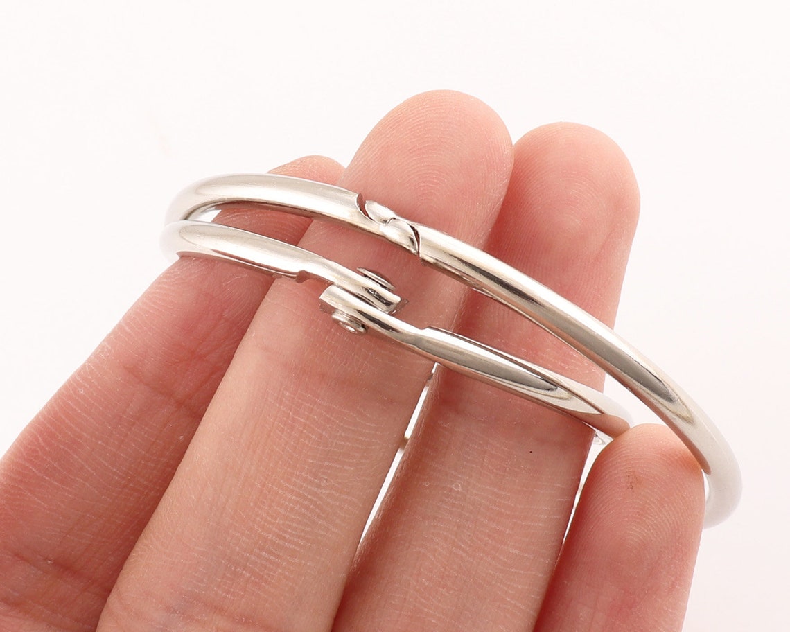 Silver Binder Rings Hinge Sleepers Split Ring Snap Rings Card | Etsy