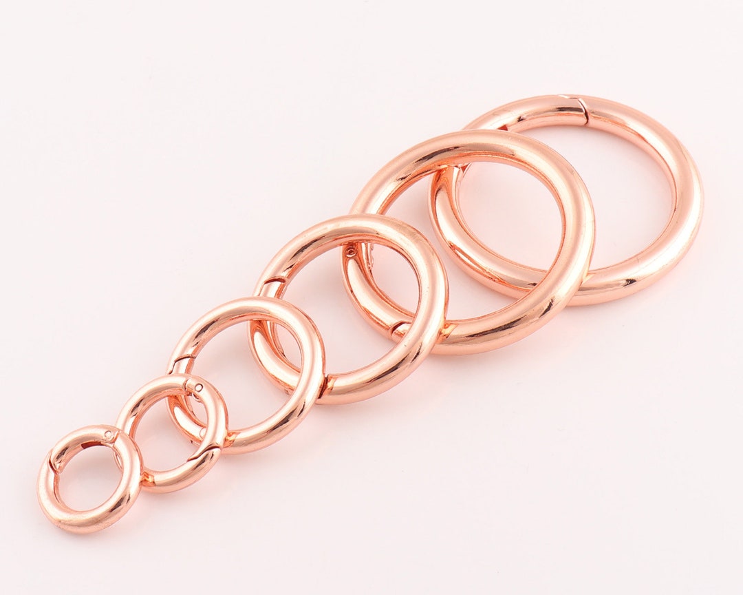 O Rings Spring Gate Ring Rose Gold Round Spring Ring Clasps Push Gate ...