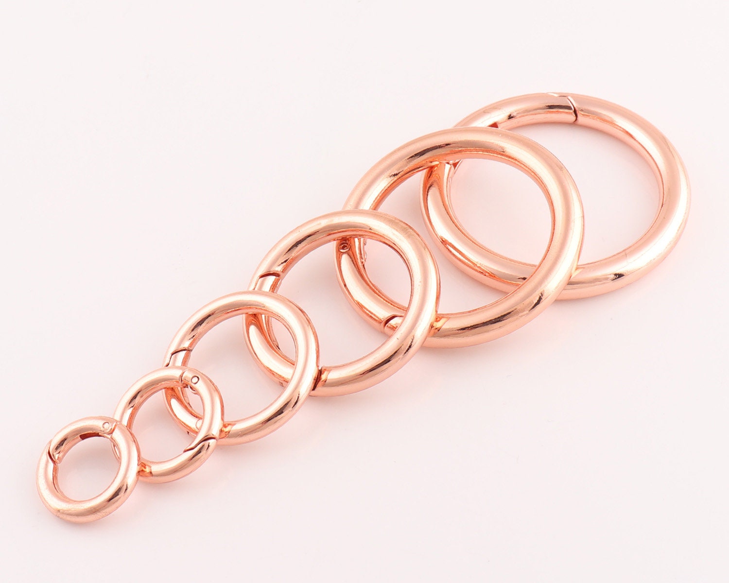 O Rings Spring Gate Ring Rose Gold Round Spring Ring Clasps - Etsy