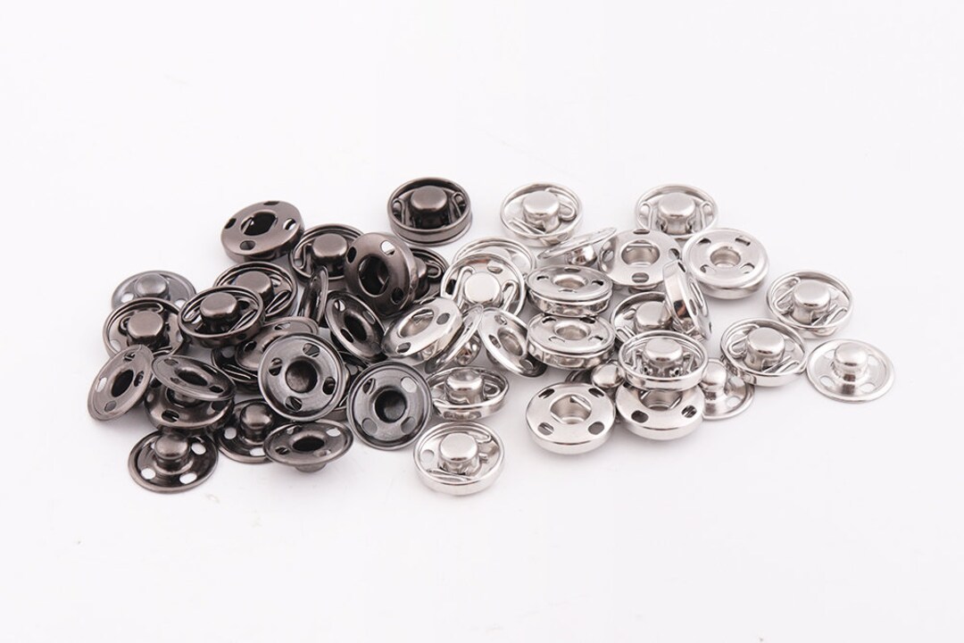10mm 12mm 14mm Snap Fastener Gunmetal Silver Snap Buttons Press Stud ...