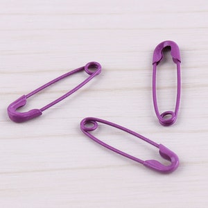 200pcs Purple Safety Pins 19mm Safety Pin Brooch Pin Small Pin Metal ...