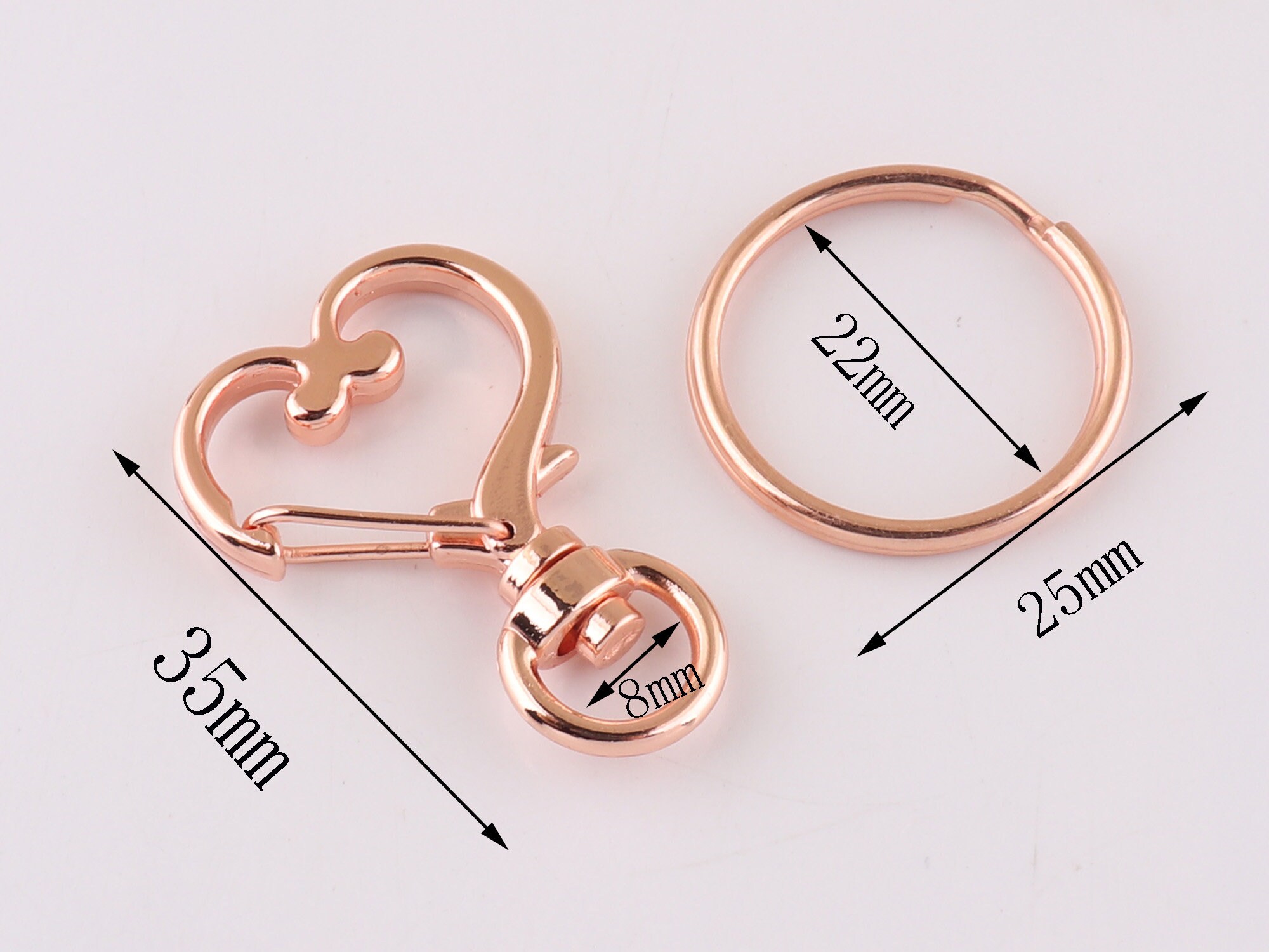 Split Keyrings Heart Star Key chain Key Ring Charm Keyrings | Etsy