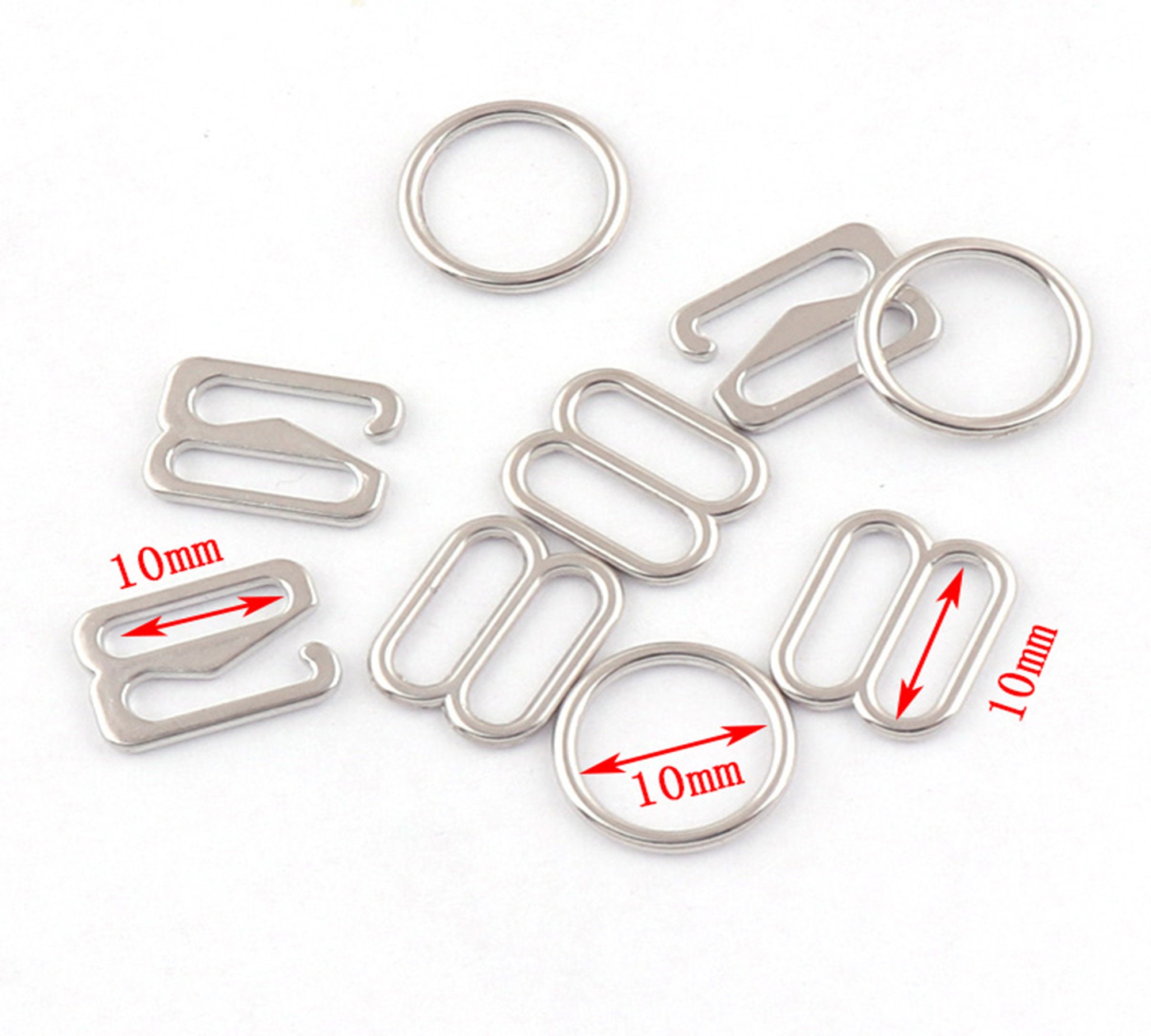 10-50set Silver Large Hook and Eye Clasp 10mm Wide Hook and Eyes ...