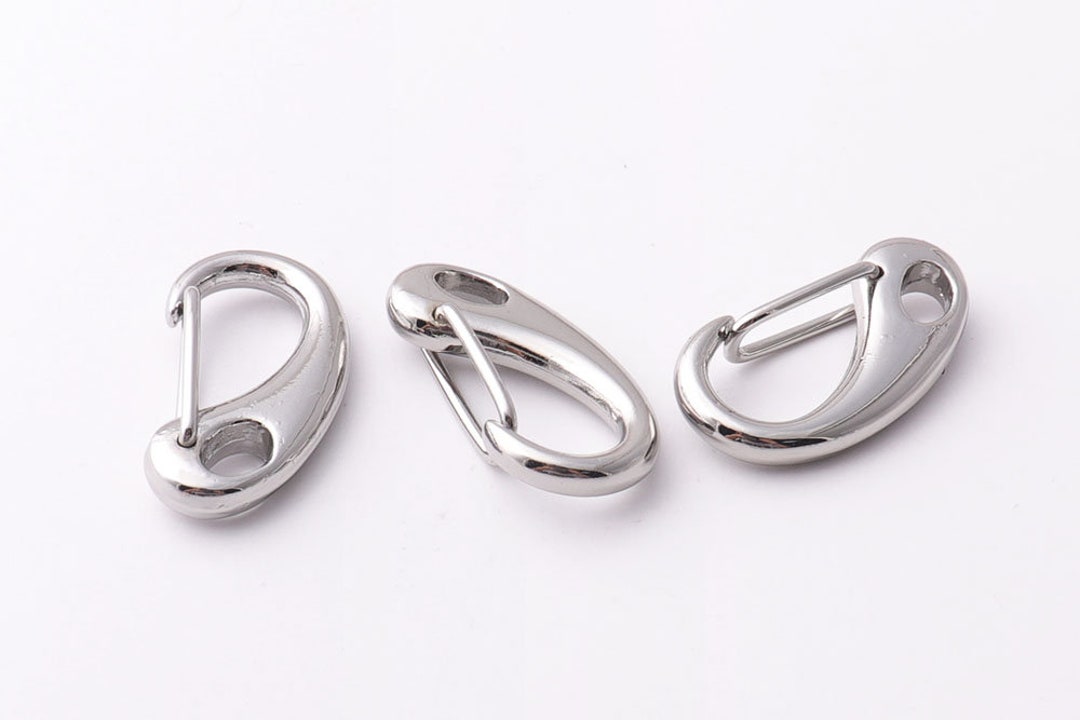31*17mm Spring Clasp Silver Spring Hook Clasp Push Gate Hook Carabiner ...