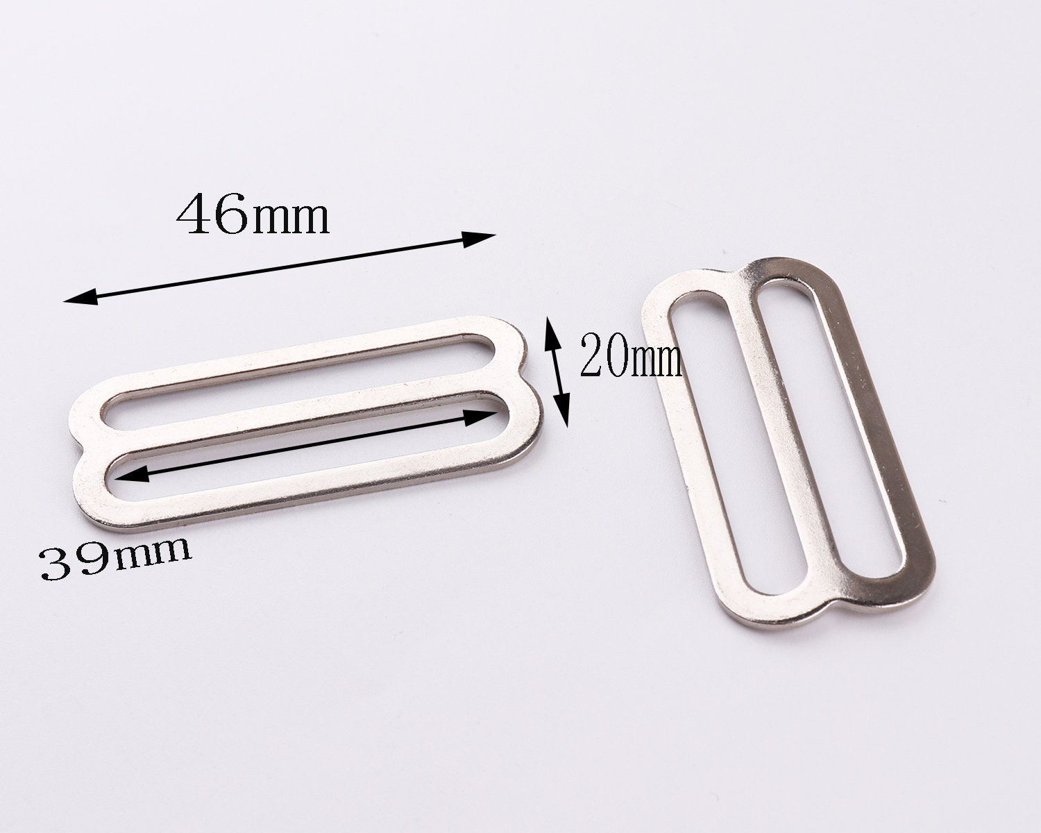 6pcs Slide Buckle Suspender Strap Metal Adjustable Webbing Slider ...