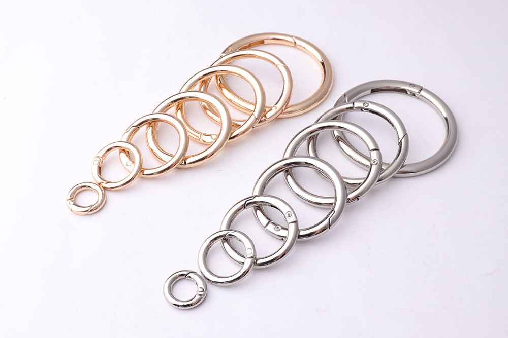 Spring Gate Ring Gold Silver O-rings Metal O Rings Spring Ring Clasp ...