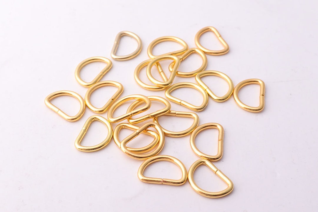 50pcs 3/8" Gold D Rings Small D-rings Buckles Jewelry Making Jump Ring ...