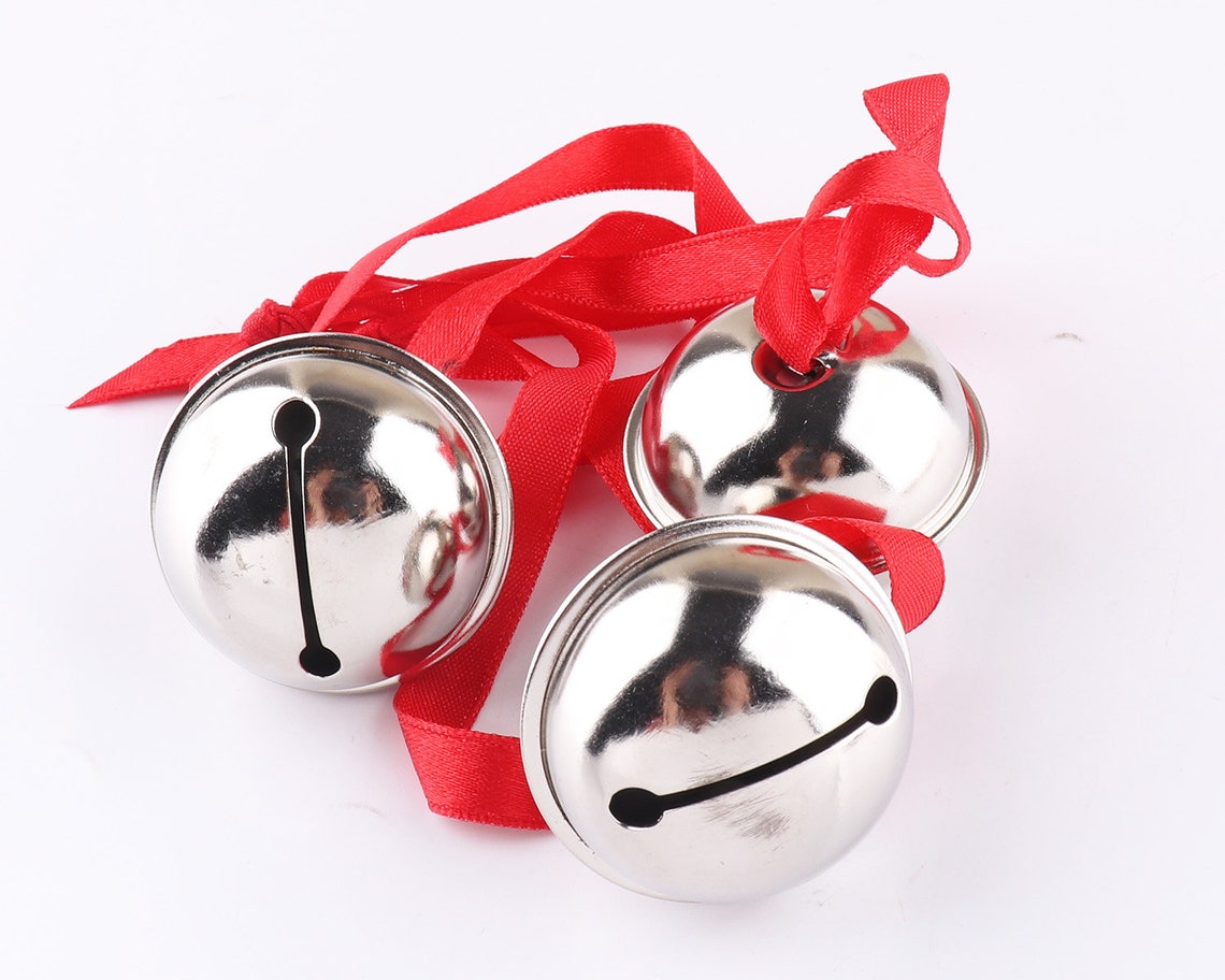 Jingle Bells Big Silver Bells Sleigh Bells With Ribbon - Etsy