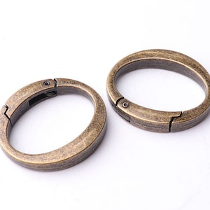6pcs Bronze Spring Gate Ring 35mm*32mm Oval Gate Ring Spring Ring Clasp ...
