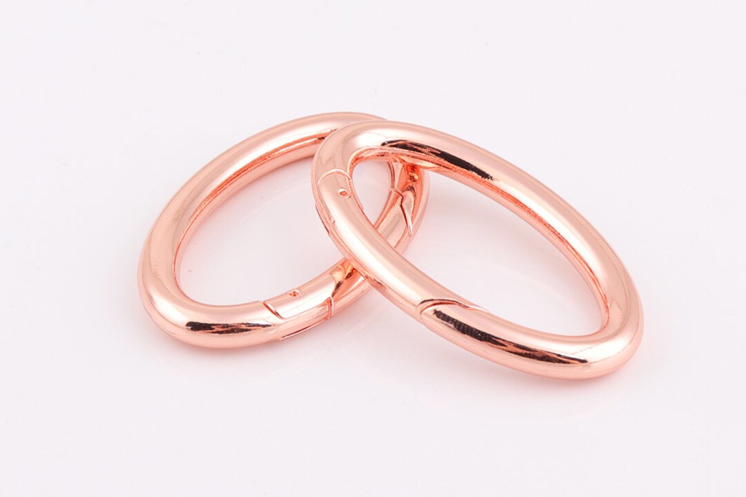 Rose Gold Spring Gate Ring Oval Gate Ring Keyring Clasp Metal Oval ...