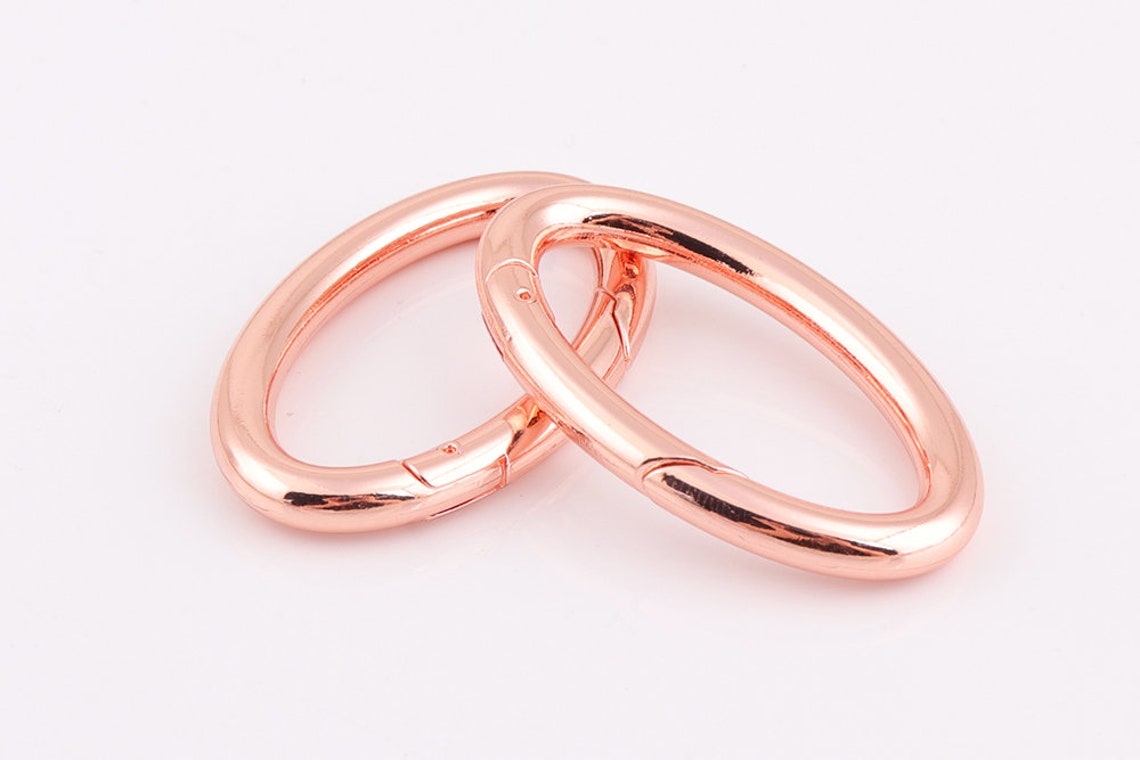 Rose Gold Spring Gate Ring Oval Gate Ring Keyring Clasp Metal | Etsy