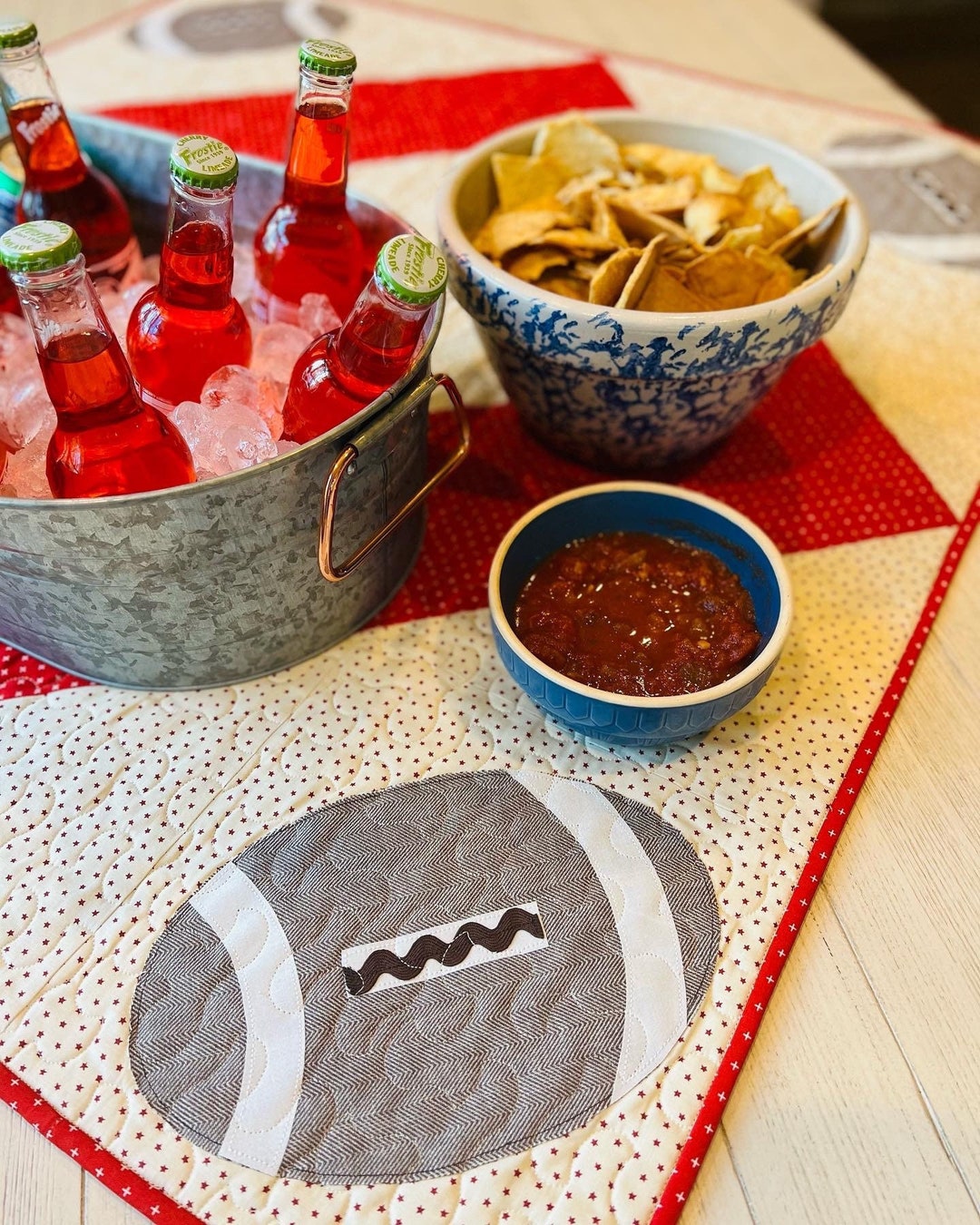 GAME DAY Quilted Football Table Topper or Football Quilt Pattern ...