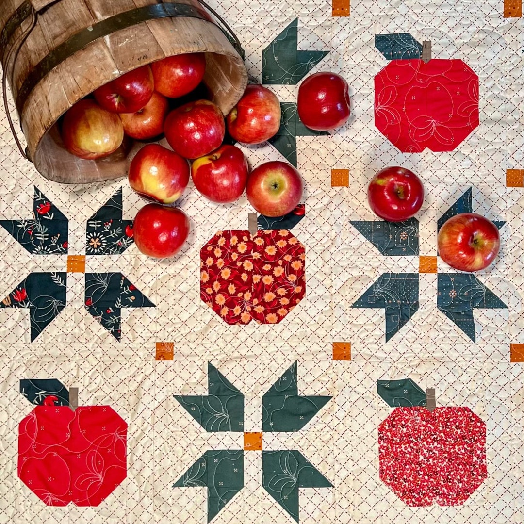 Apple and New England Block Quilt Pattern: Apple Butter Days Design ...