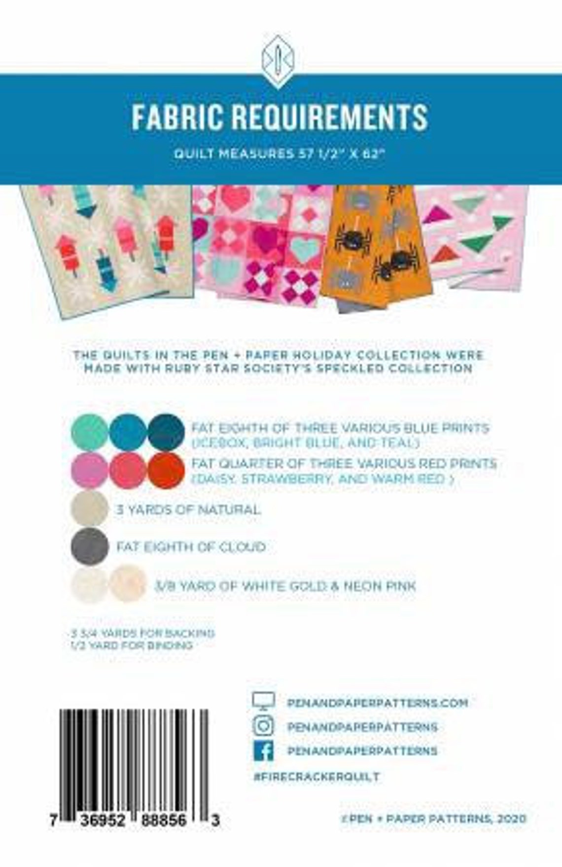 Firecracker Quilt Sewing Pattern From Penpaper Patterns - Etsy