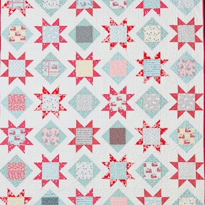 Charm Pack Star Quilt Pattern: Easy Beginner Quilt (PDF Instant ...