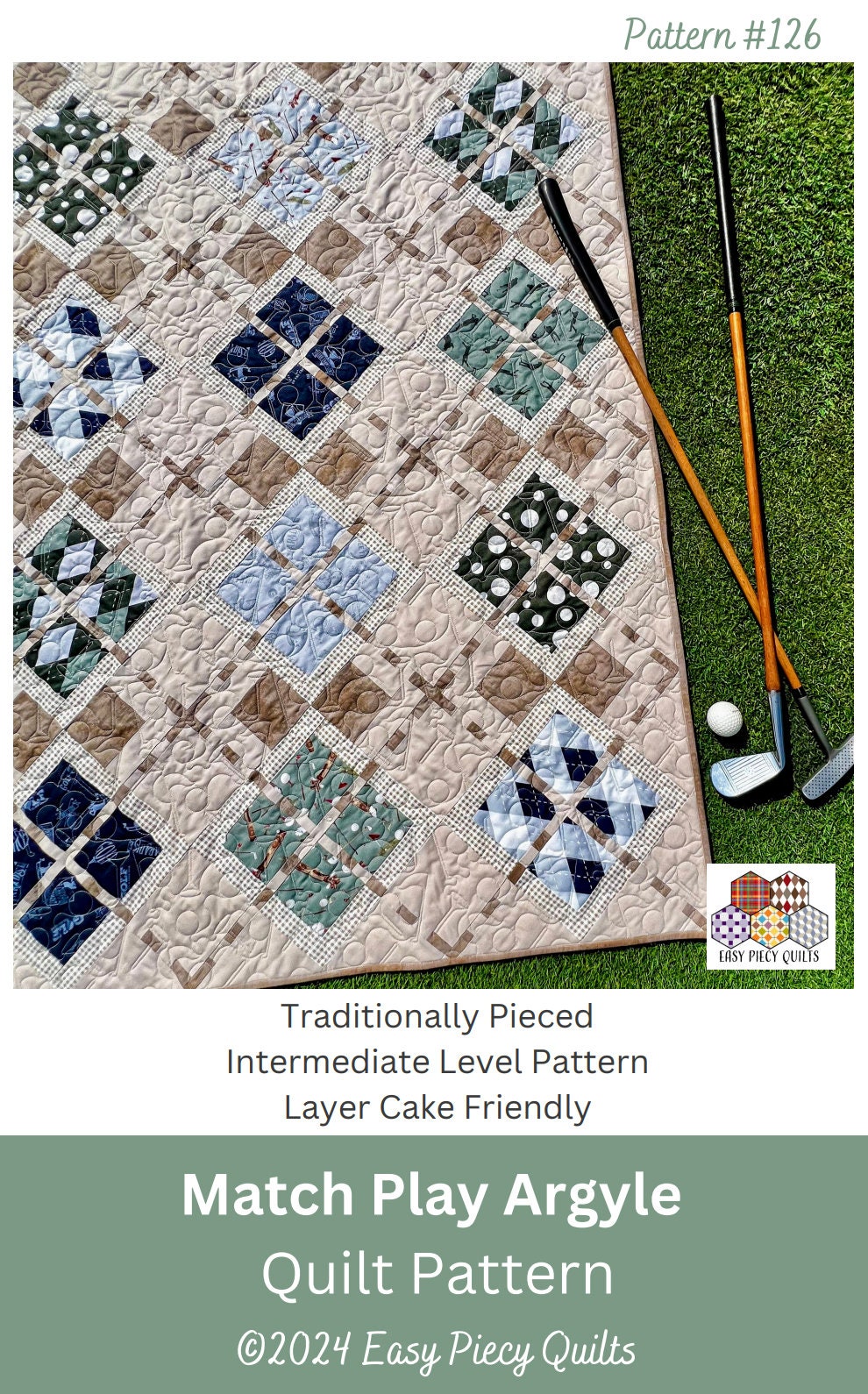 Argyle Golf Quilt Pattern: Match Play Design (PDF Download) - Etsy