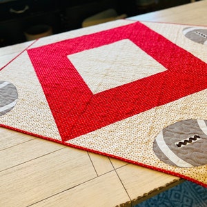 GAME DAY Quilted Football Table Topper or Football Quilt Pattern ...
