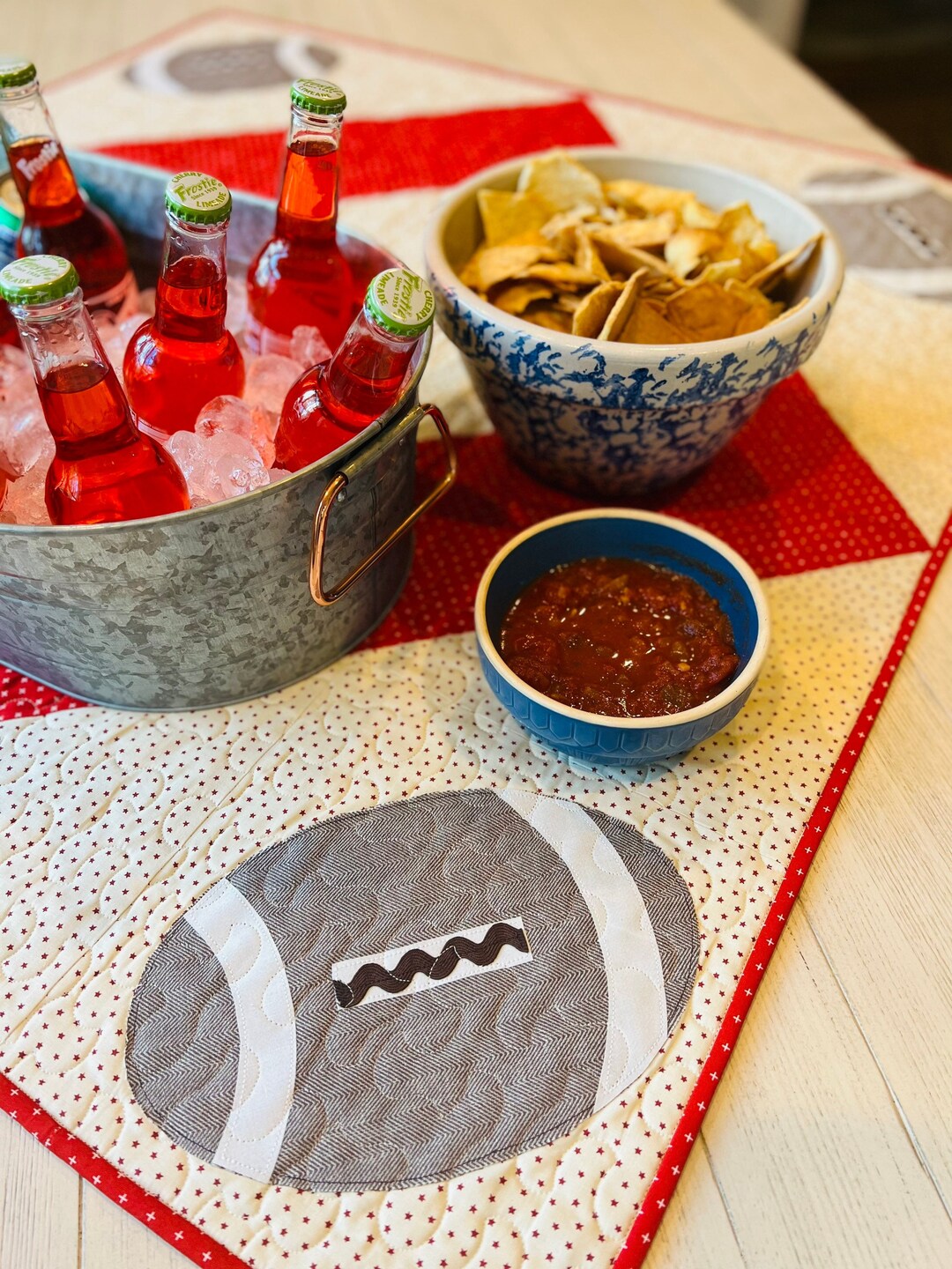 GAME DAY Quilted Football Table Topper or Football Quilt Pattern - PDF ...