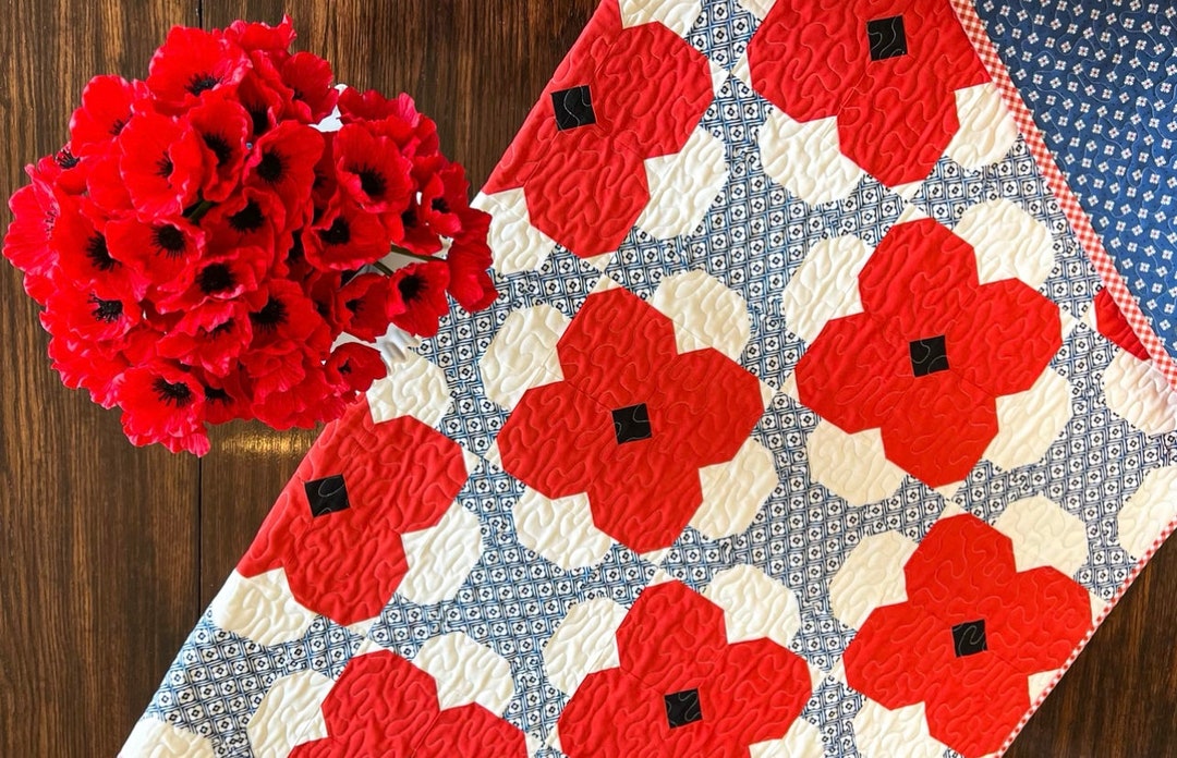 Poppy Quilt Pattern: Patriotic Floral Design (PDF Pattern) - Etsy