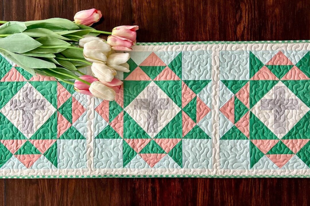 Rugged Cross Quilted Table Runner Pattern - Paper Print Version, Mailed ...