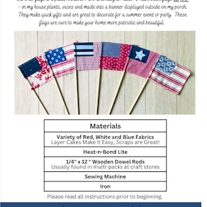 Summer Patriotic Flags DIY Sewing Pattern - Beginner Project, Instant ...