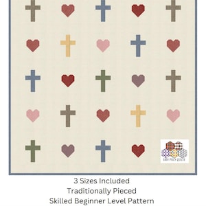 Cross & Heart Quilt Pattern: Simple Faith Design (PDF Download) - Etsy