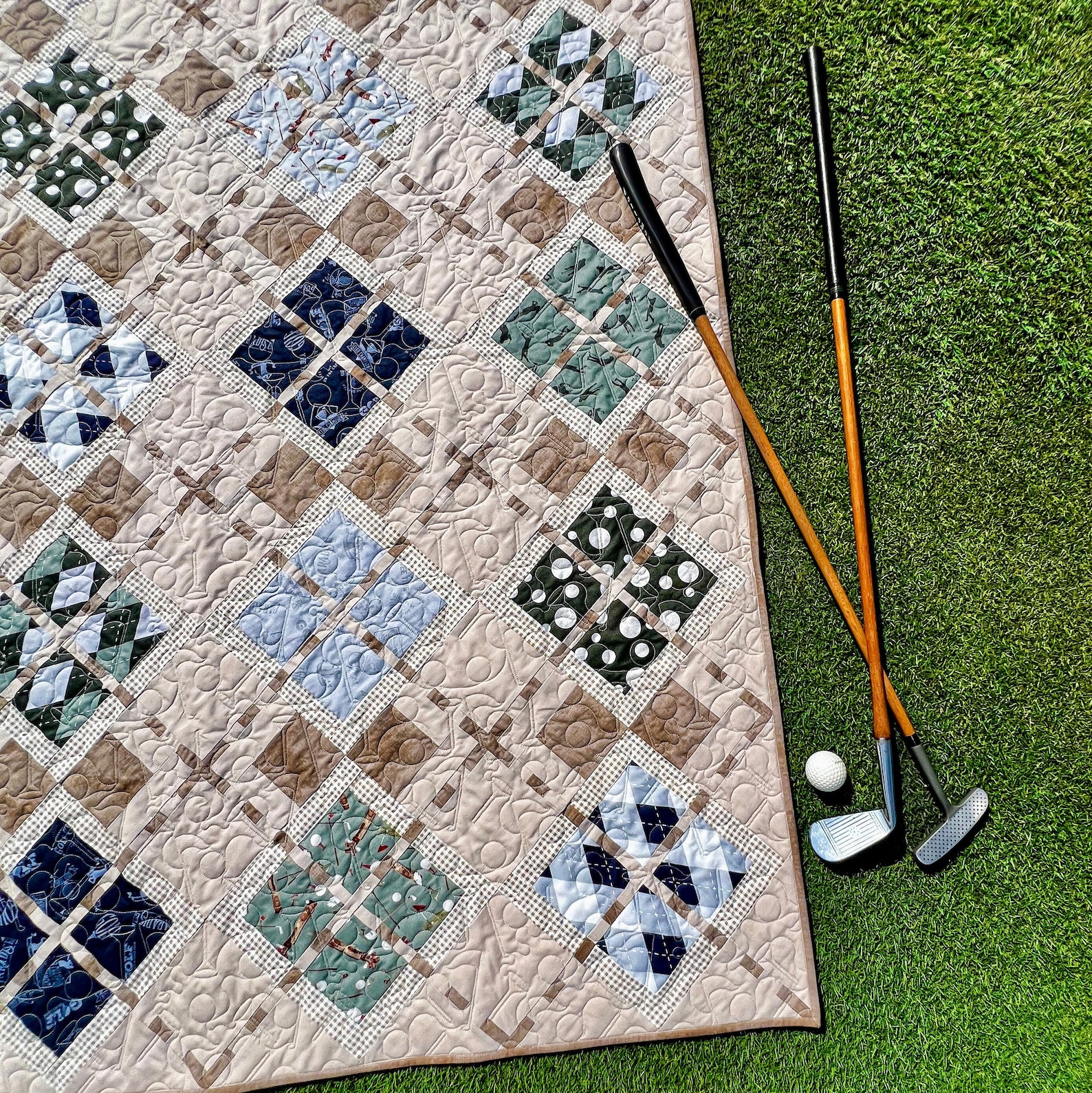 Match Play Argyle Golf Quilt Pattern, Paper Pattern Version, Mailed - Etsy
