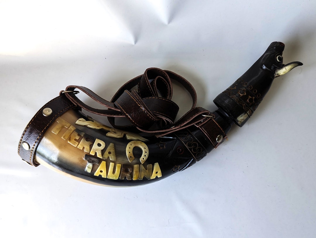 Handcrafted Bull Horn Flask - Rustic Decor, Unique Gift for Hunters ...