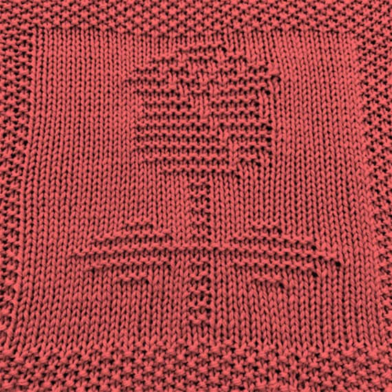 Knitting Pattern For Rose Washcloth Or Afghan Square Etsy