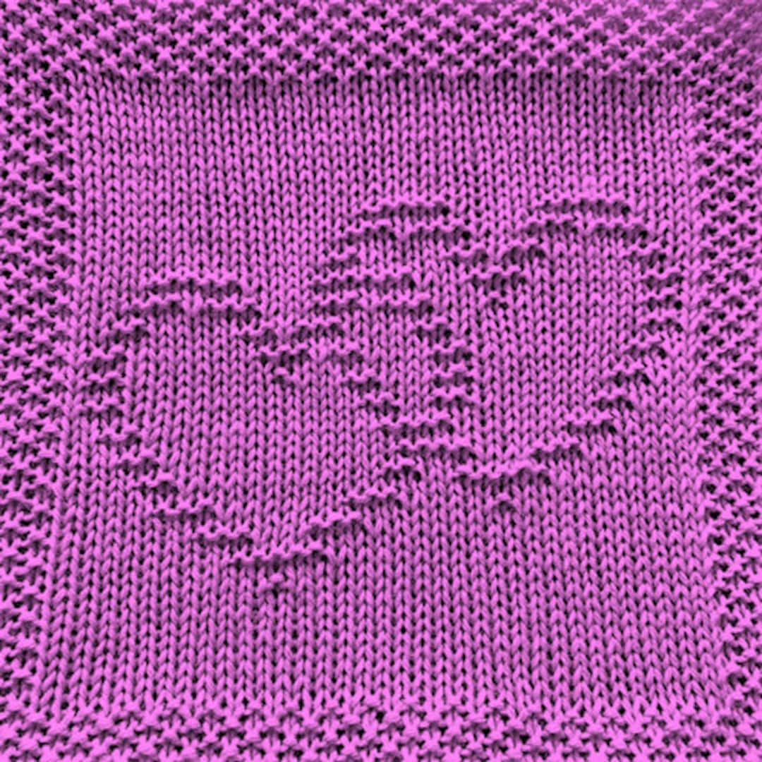 Knitting Pattern for Interlocking Hearts Washcloth or Afghan Square - Etsy