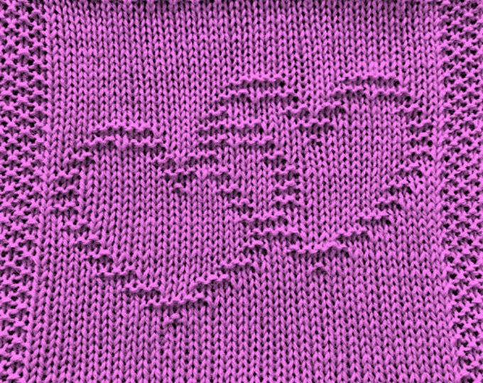 Knitting Pattern for Interlocking Hearts Washcloth or Afghan Square - Etsy