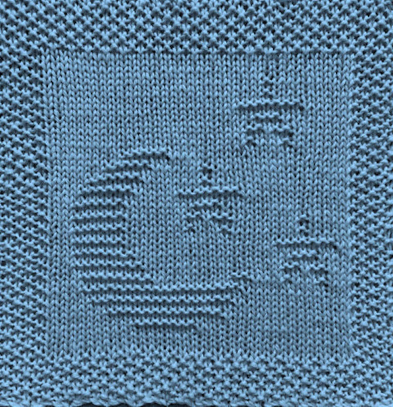 Knitting Pattern for Moon and Stars Washcloth or Afghan Square | Etsy